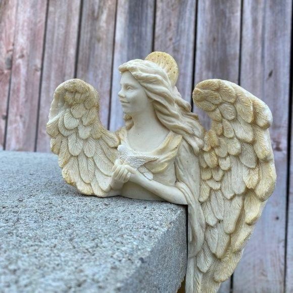 Vintage | Accents | Vintage Carvedsaltstone Angel Art | Poshmark